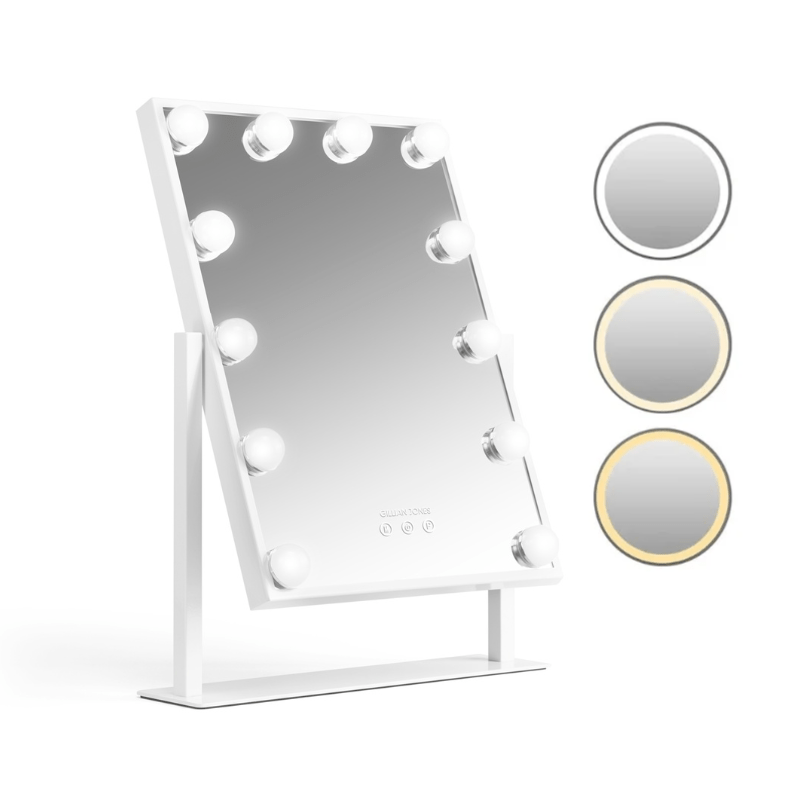 Makeup-spejl med tonet lys - Hvid – Seniorshop